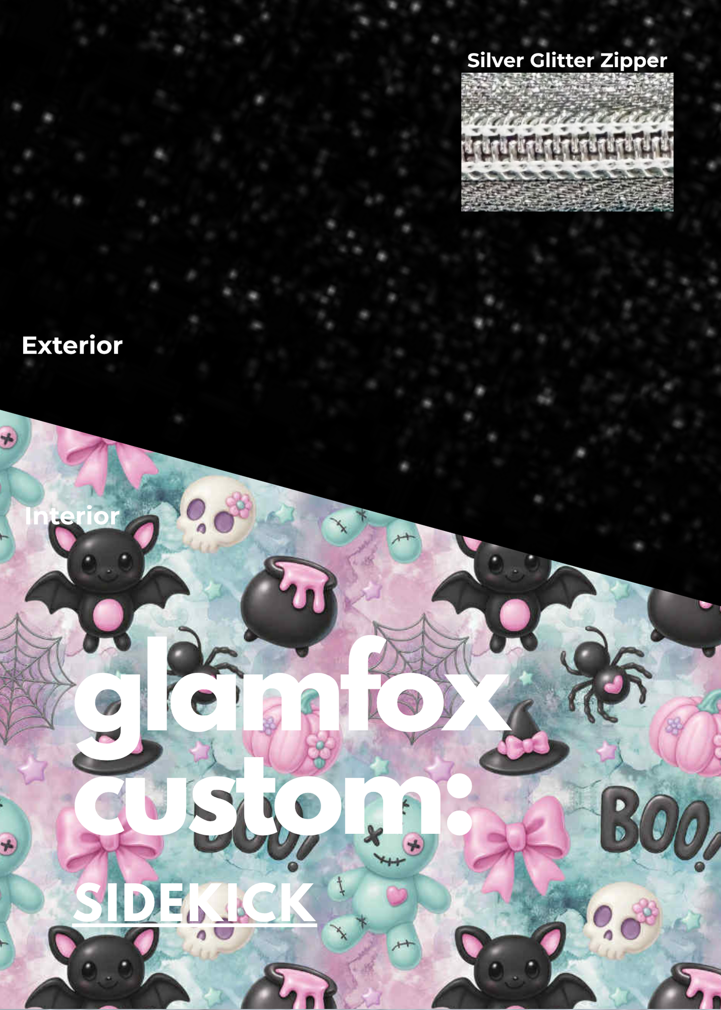 Makeup Junkie Bags - Dolly Boo Onyx Glitter Sidekick [Pre-Order] - Shi ...