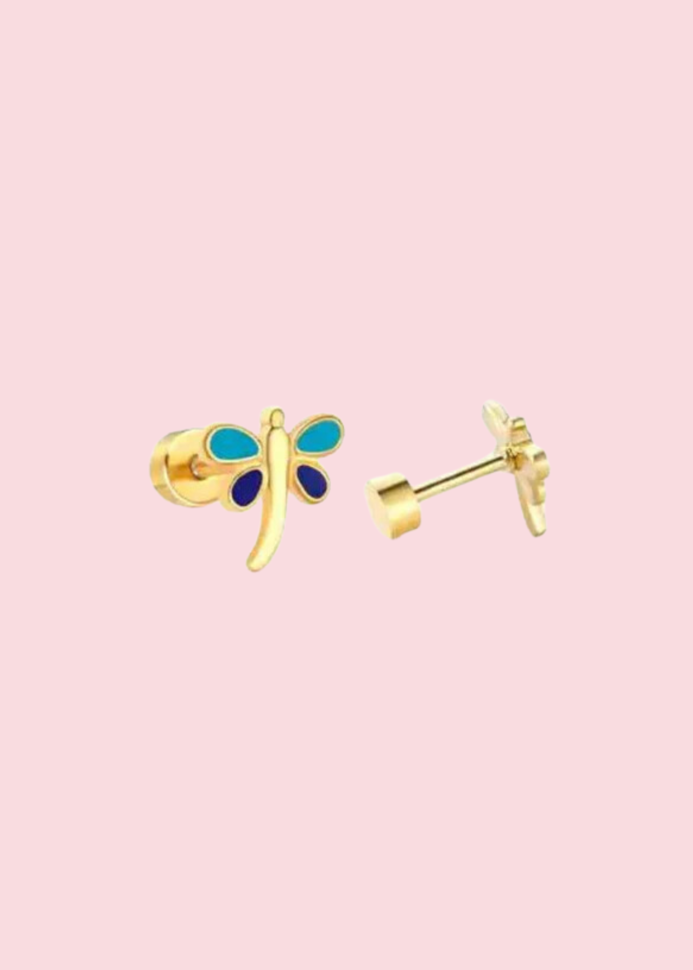 Linny Co. - Bri Butterfly Blue Flatback Stud Earrings – Glamfoxboutique.com