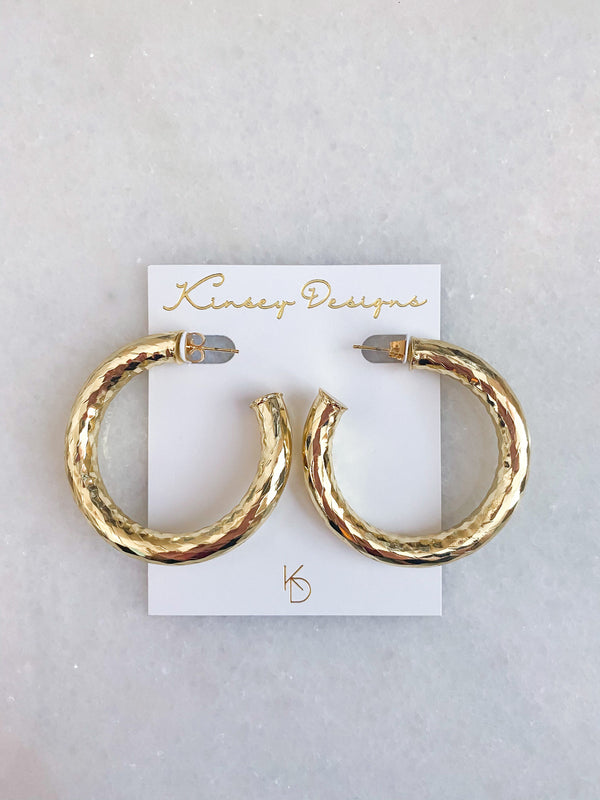 Kinsley Designs - Jasmine Gold Hoops – Glamfoxboutique.com